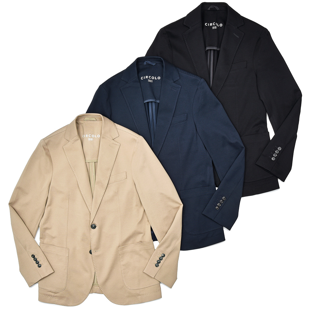 CIRCOLO 1901（チルコロ）｜CIRCOLO 1901（チルコロ1901）コットン ストレッチ プレミアムピケ 鹿の子ジャージー セットアップ対応 シングル2Bジャケット ...